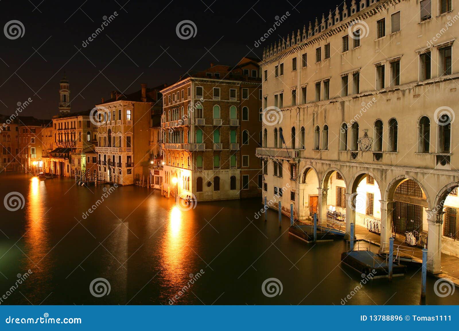 Night of view of Venice stock photo. Image of facade - 13788896