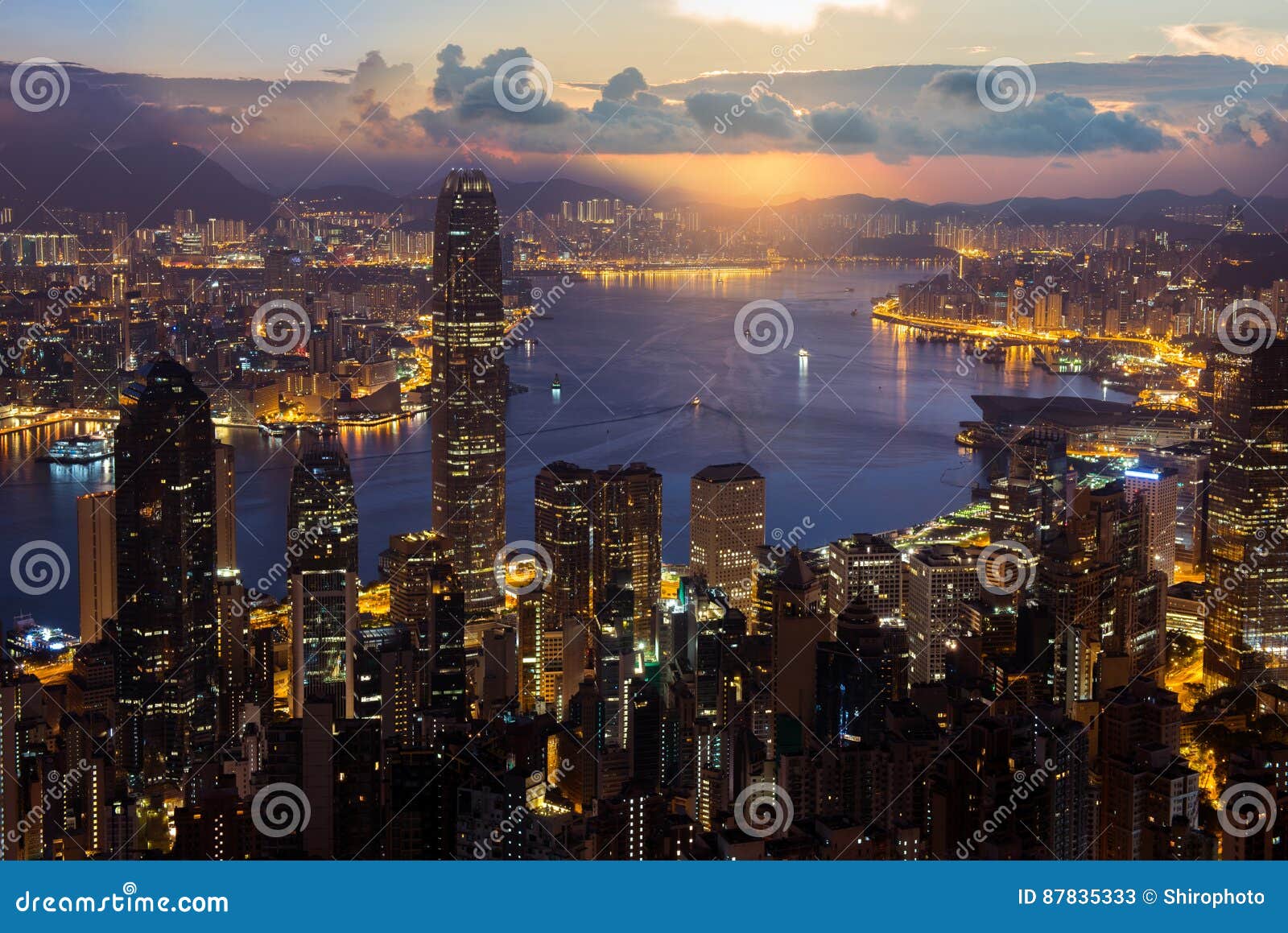 Night View from Victoria Peak Stock Image - Image of futuristic ...