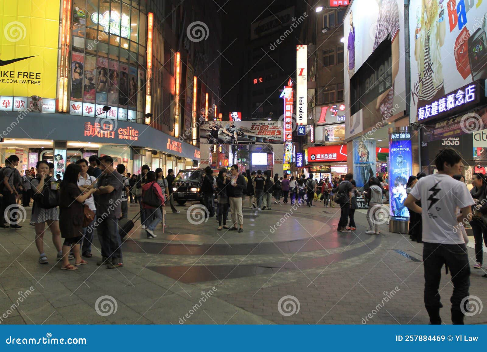A Night View of Ximen District in Taipei 16 April 2011 Editorial Stock ...
