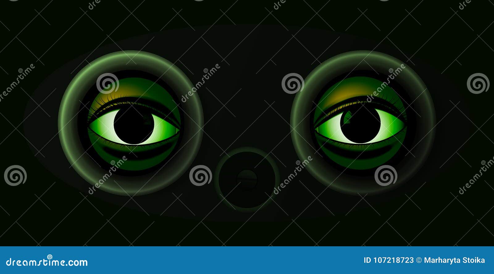 Night vision binocular. stock vector. Illustration of military - 107218723