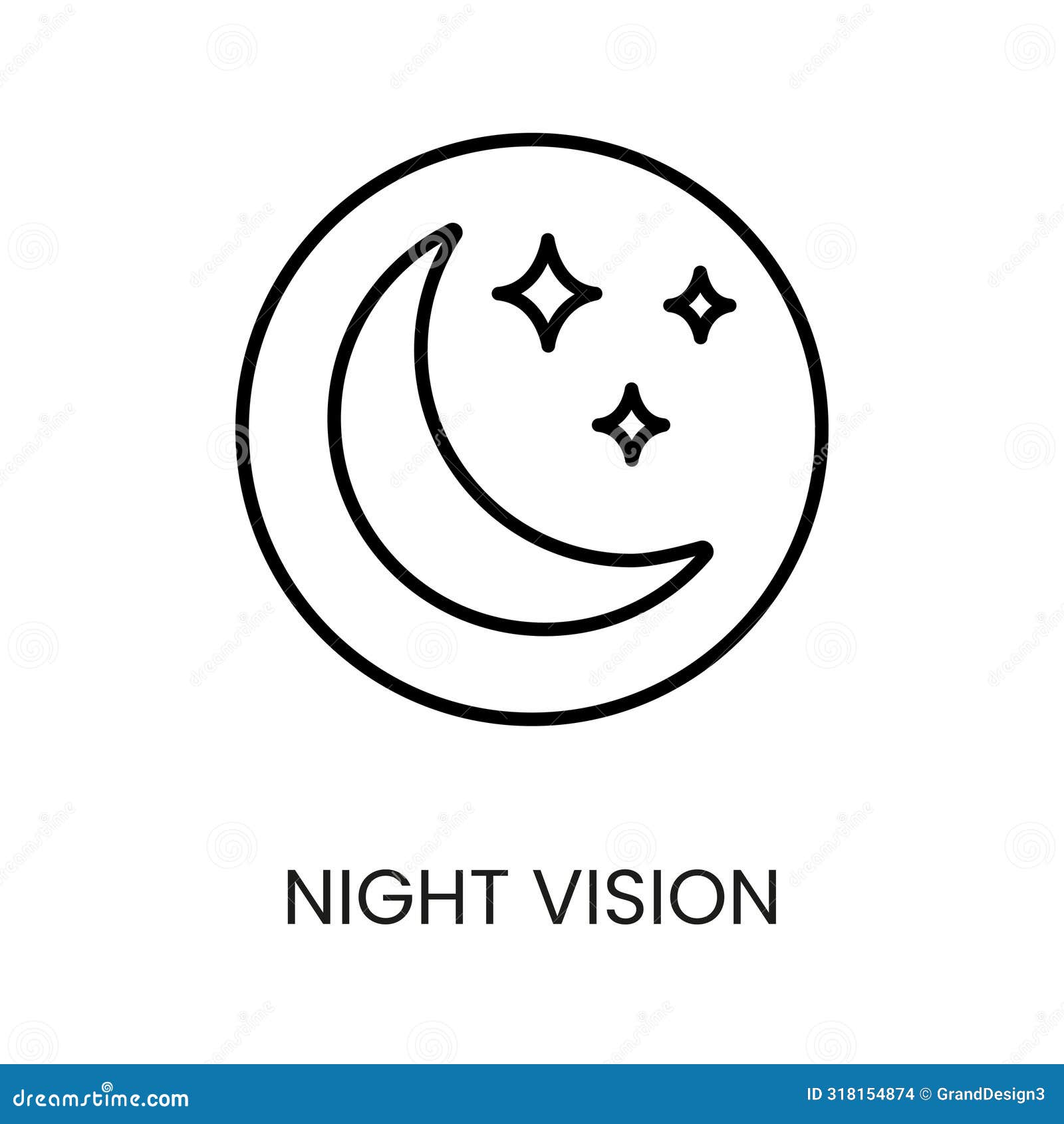Night Vision Line Vector Icon with Editable Stroke for Placement on ...