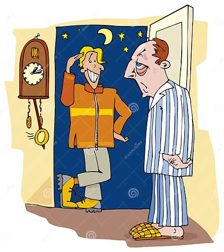 Night visit stock vector. Illustration of witty, comic - 7809880