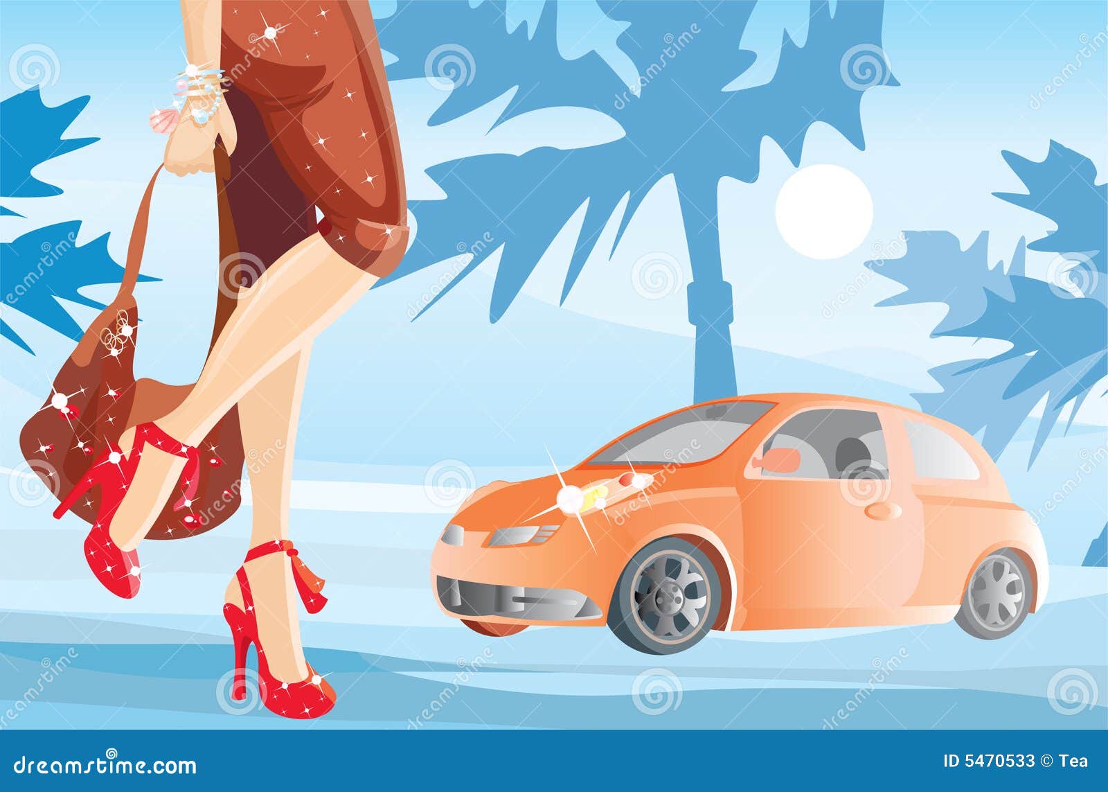 Night walk stock vector. Illustration of allure, hold - 5470533