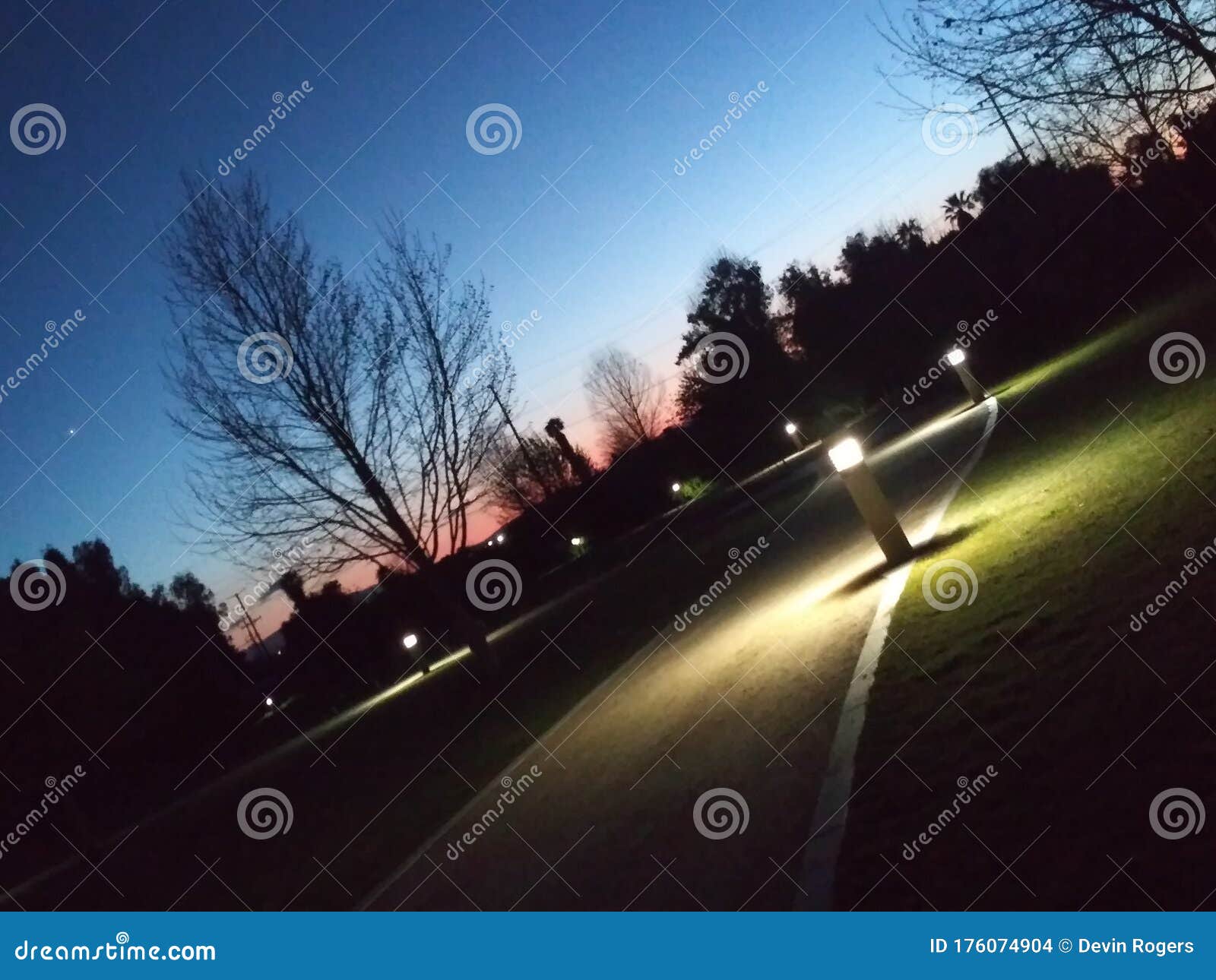 A night walk at the park stock photo. Image of park - 176074904