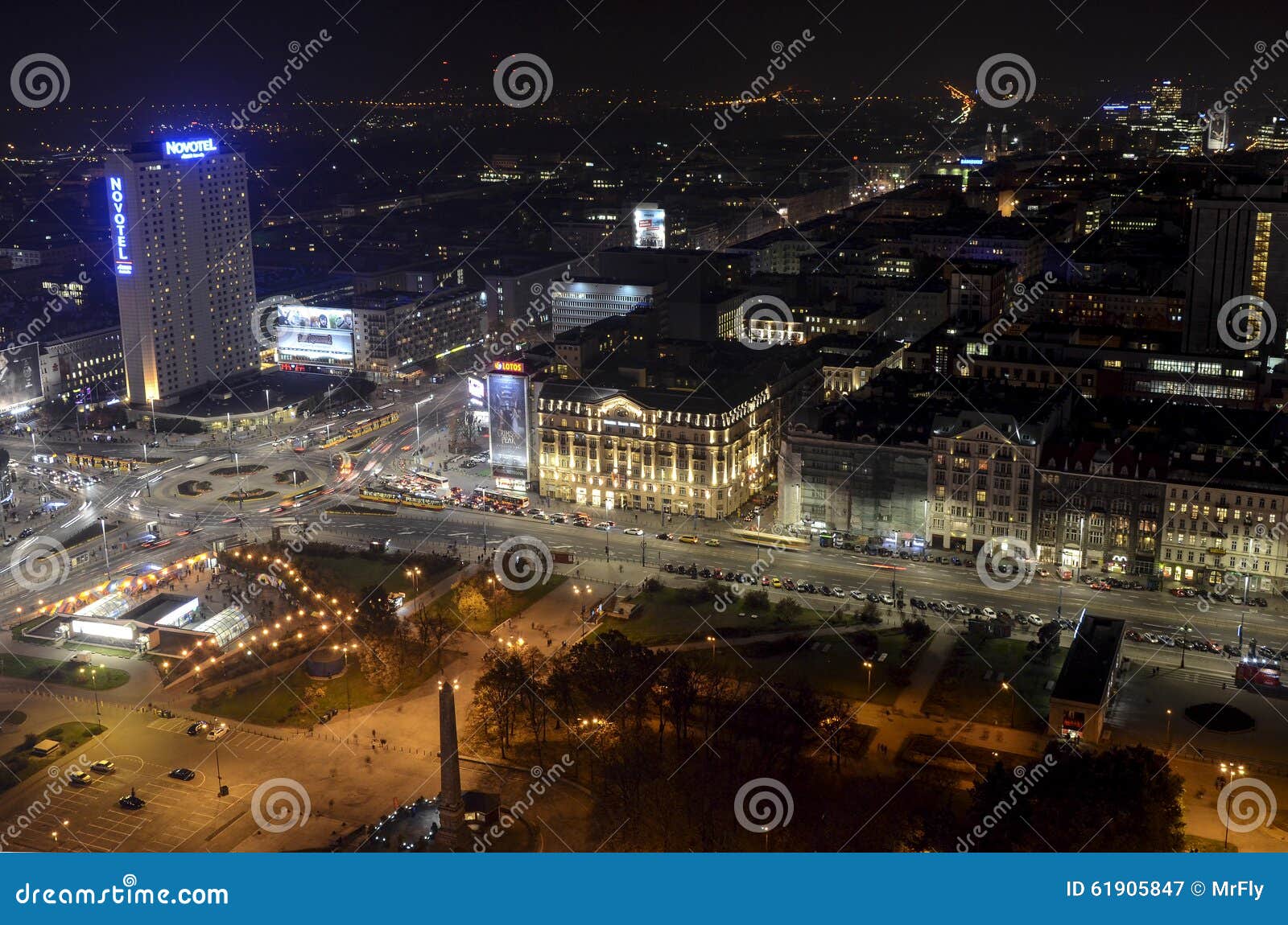 Night in Warsaw editorial photography. Image of office - 61905847