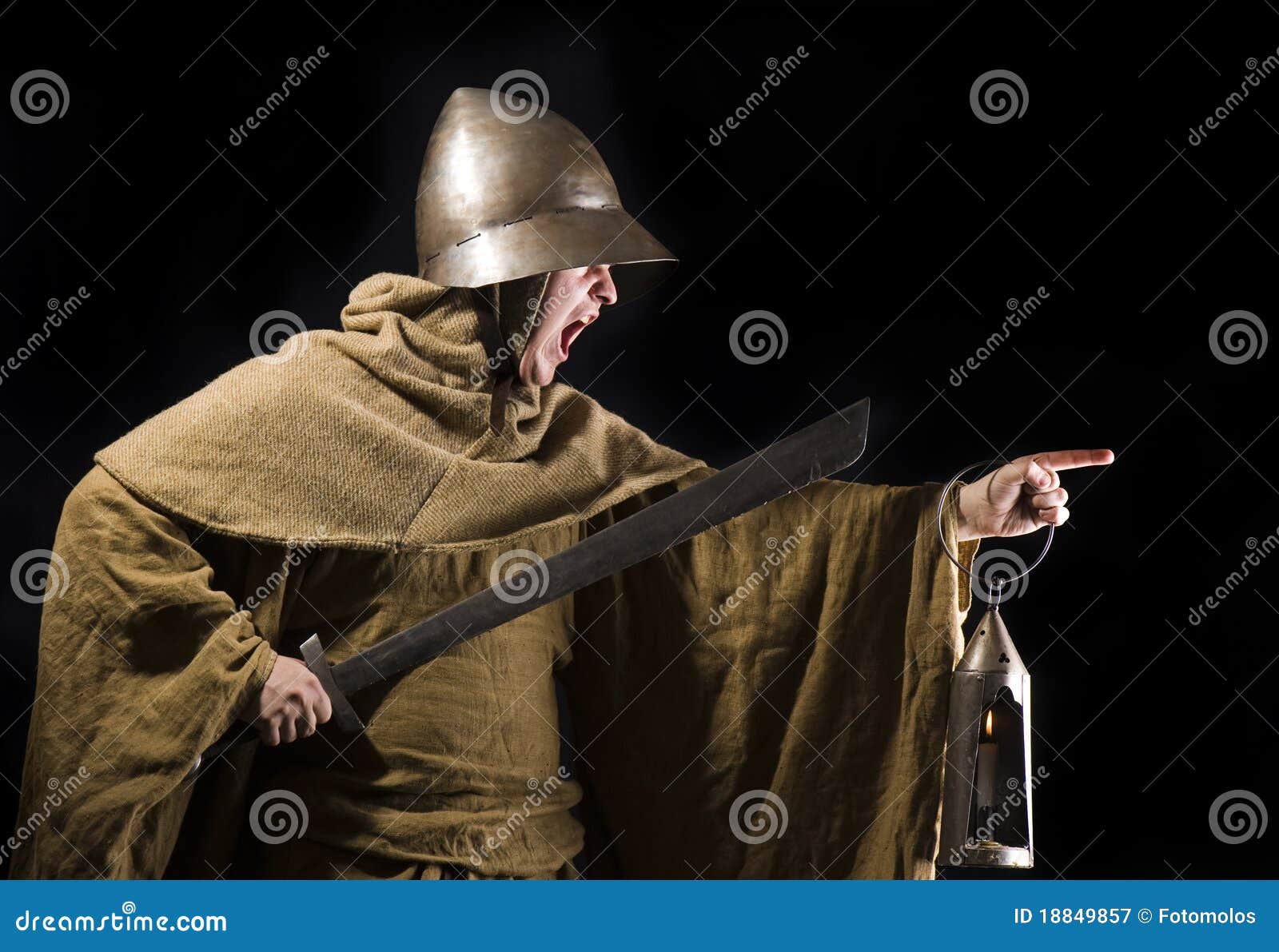Night watchman stock image. Image of costume, dark, alarm - 18849857