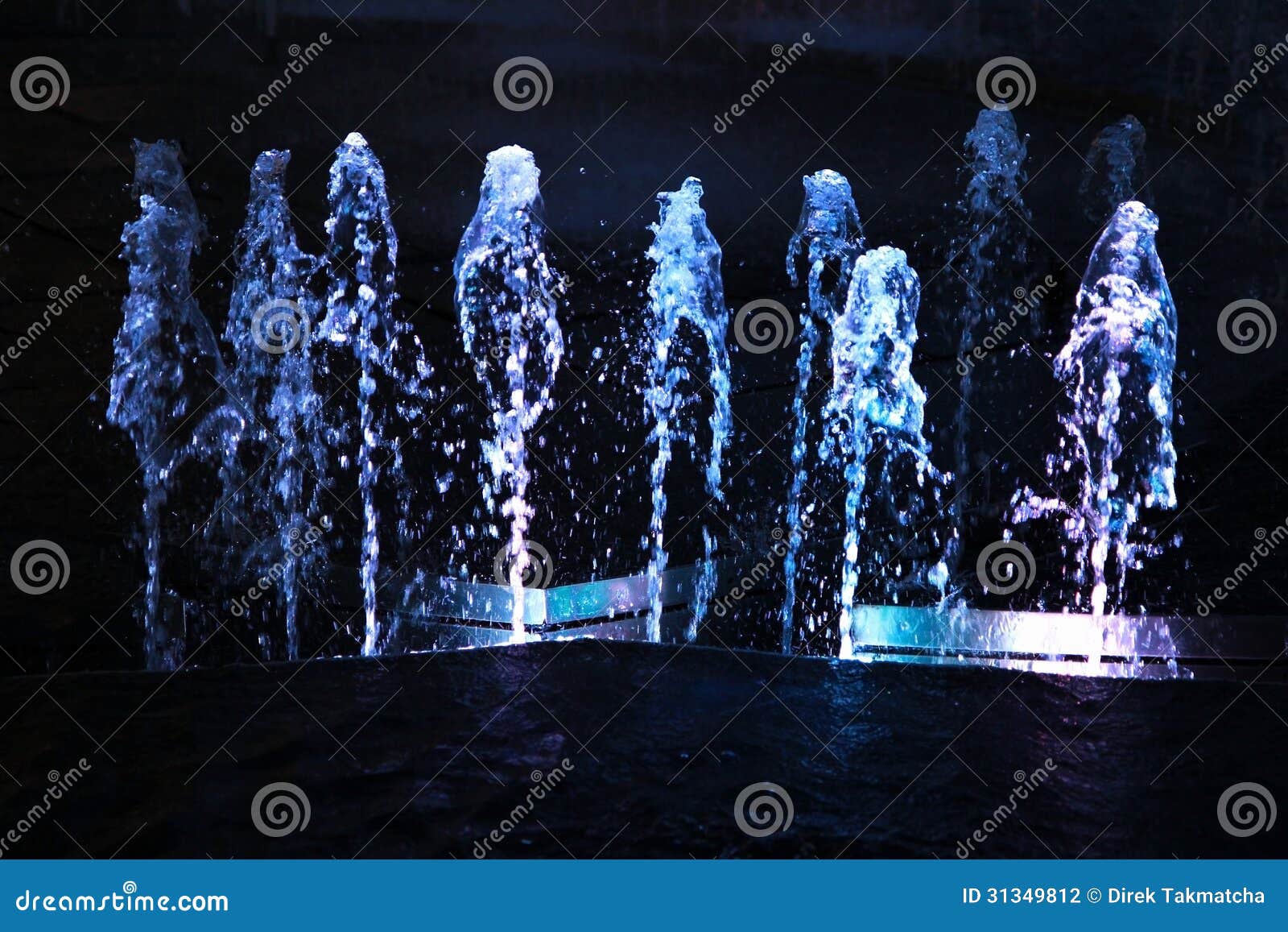 Night water fountain stock photo. Image of pool, nightfall - 31349812