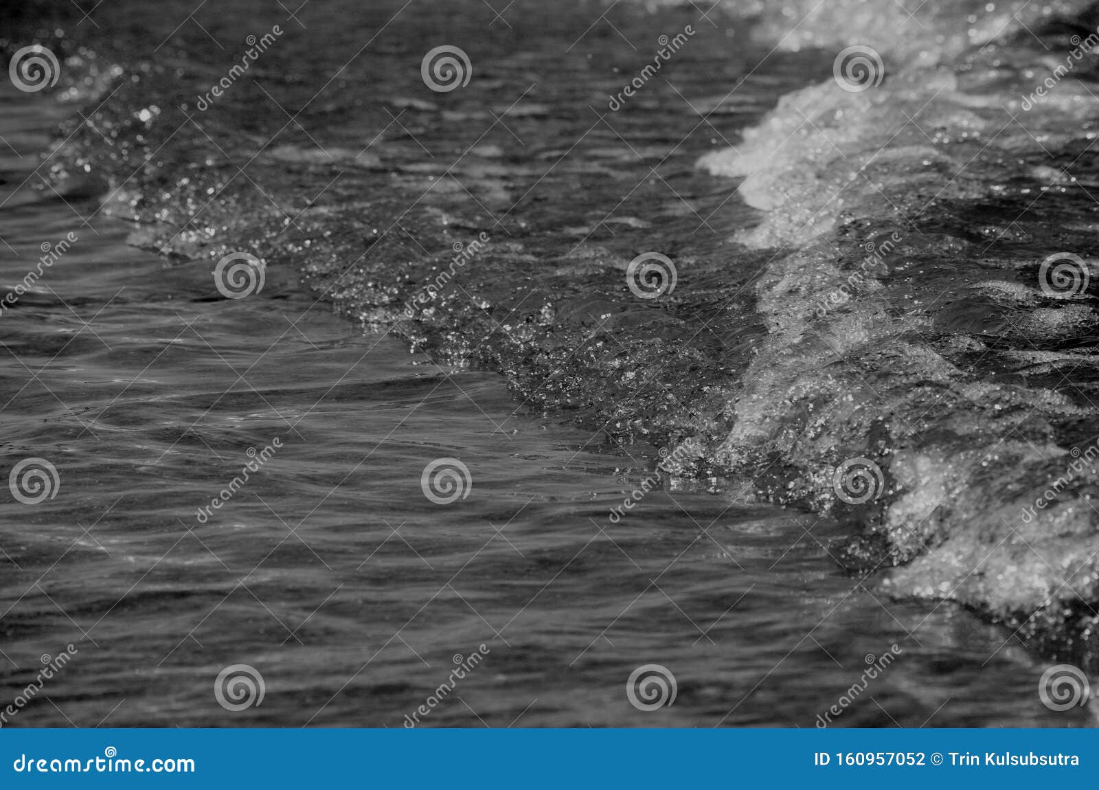 Night Water Ripple Reflections. Black and White Background Stock Photo ...