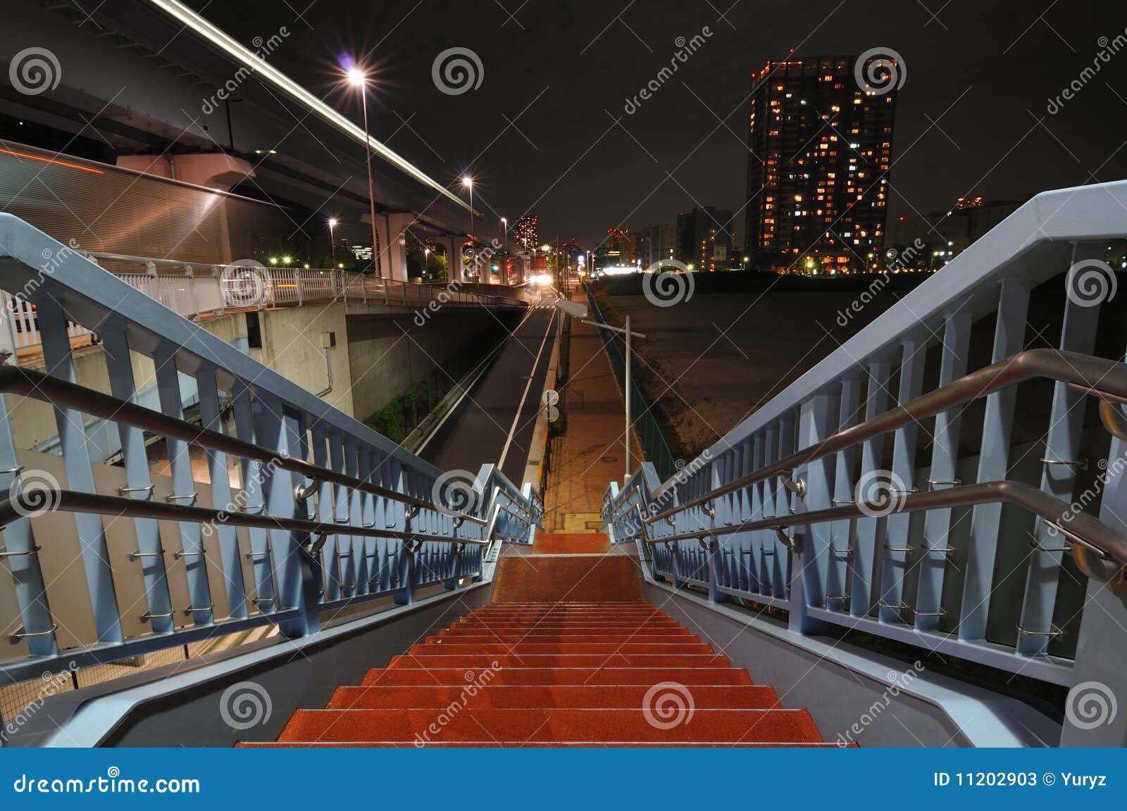 Night way stock image. Image of fence, boundary, city - 11202903