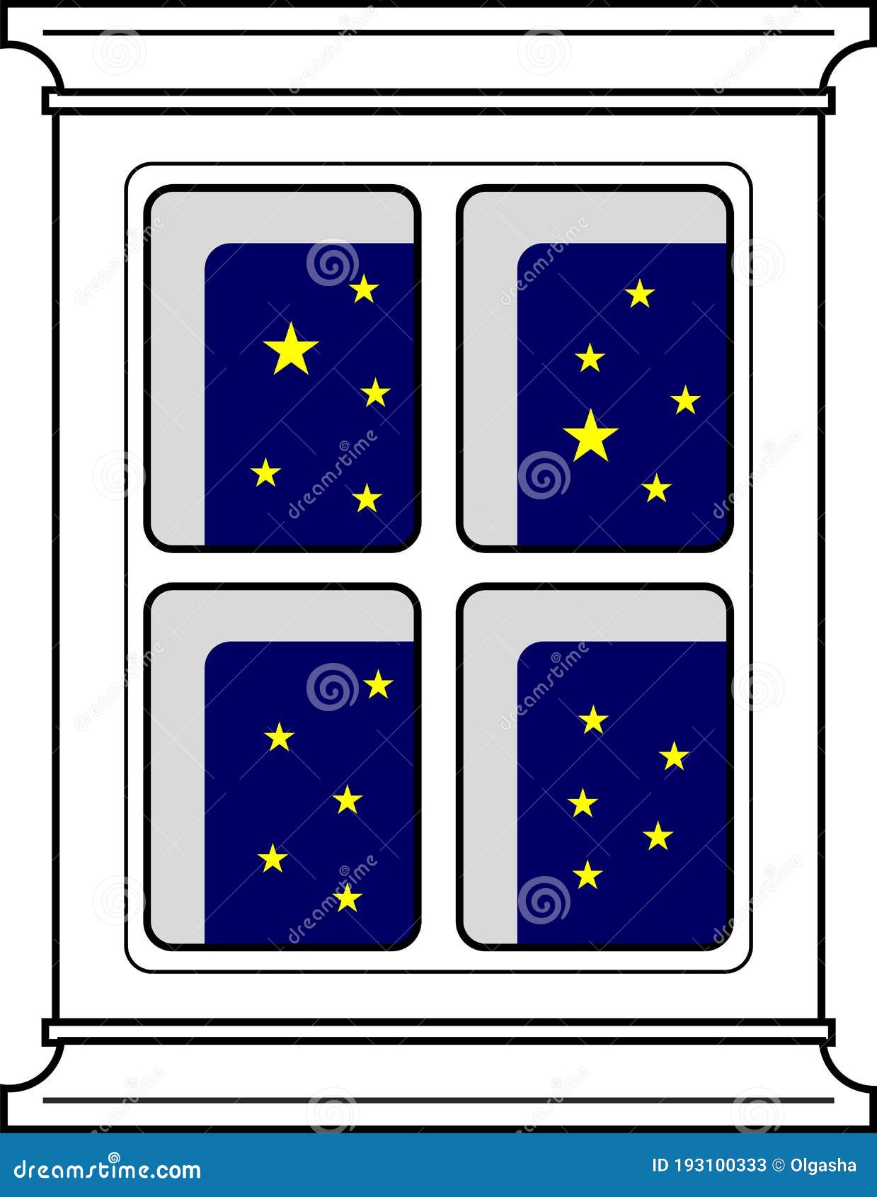 Night window icon stock vector. Illustration of insomnia - 193100333