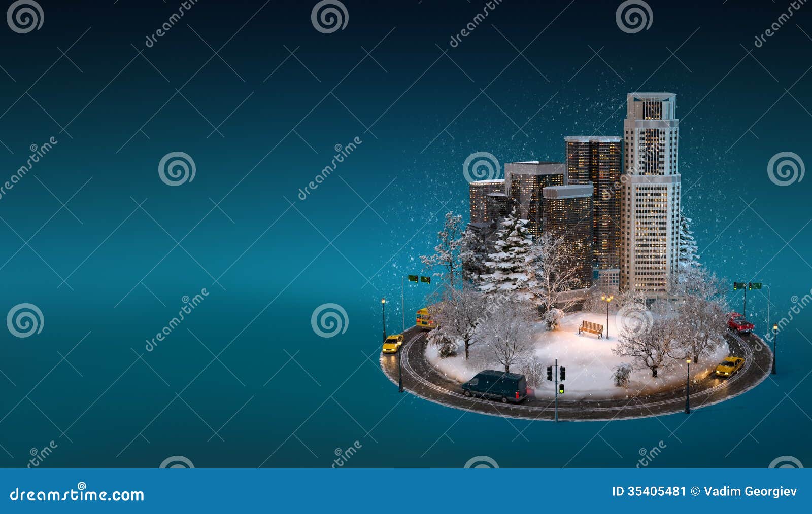 Night winter cityscape stock image. Image of holiday - 35405481