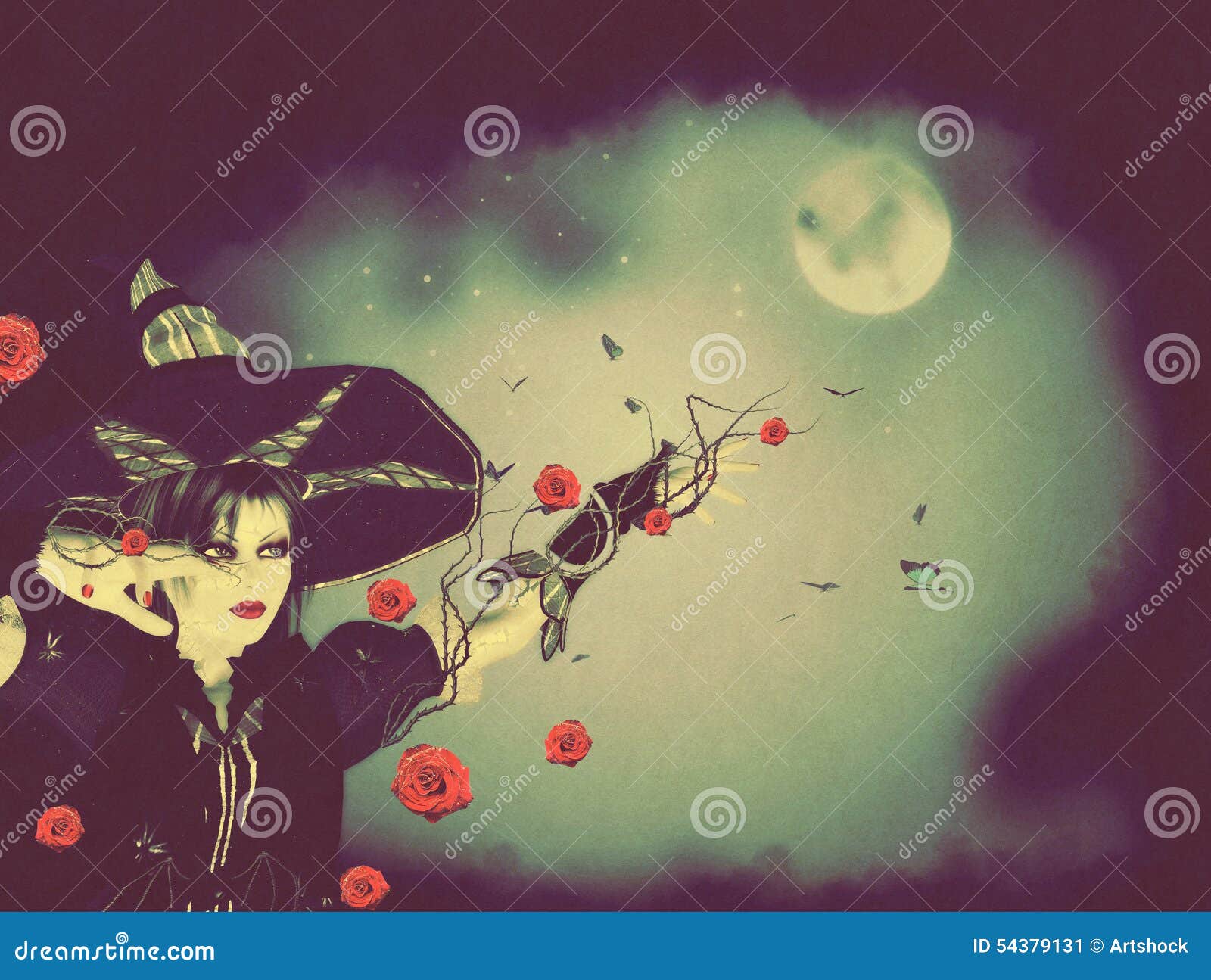 Night Witch stock illustration. Illustration of fashion - 54379131