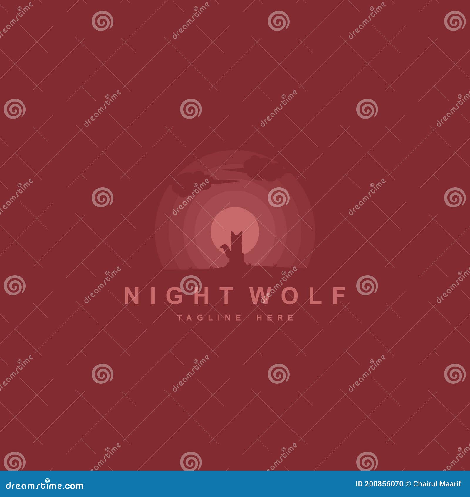 Night Wolf Logo Design Inspiration Stock Vector - Illustration of ...