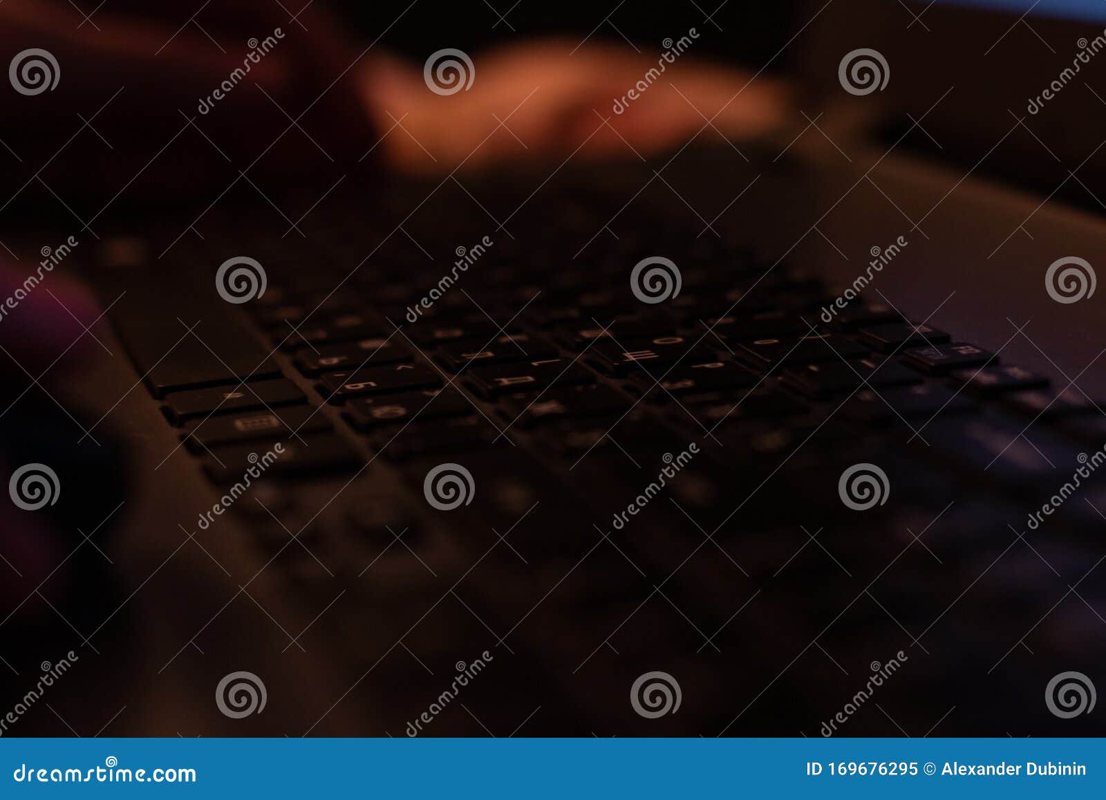 Night Work at the Computer. Stock Image - Image of computer, keyboard ...