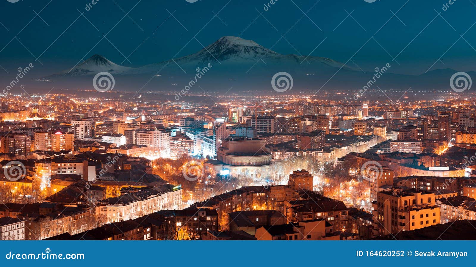 Night in Yerevan, Armenia from Cascade Stock Photo - Image of shape ...