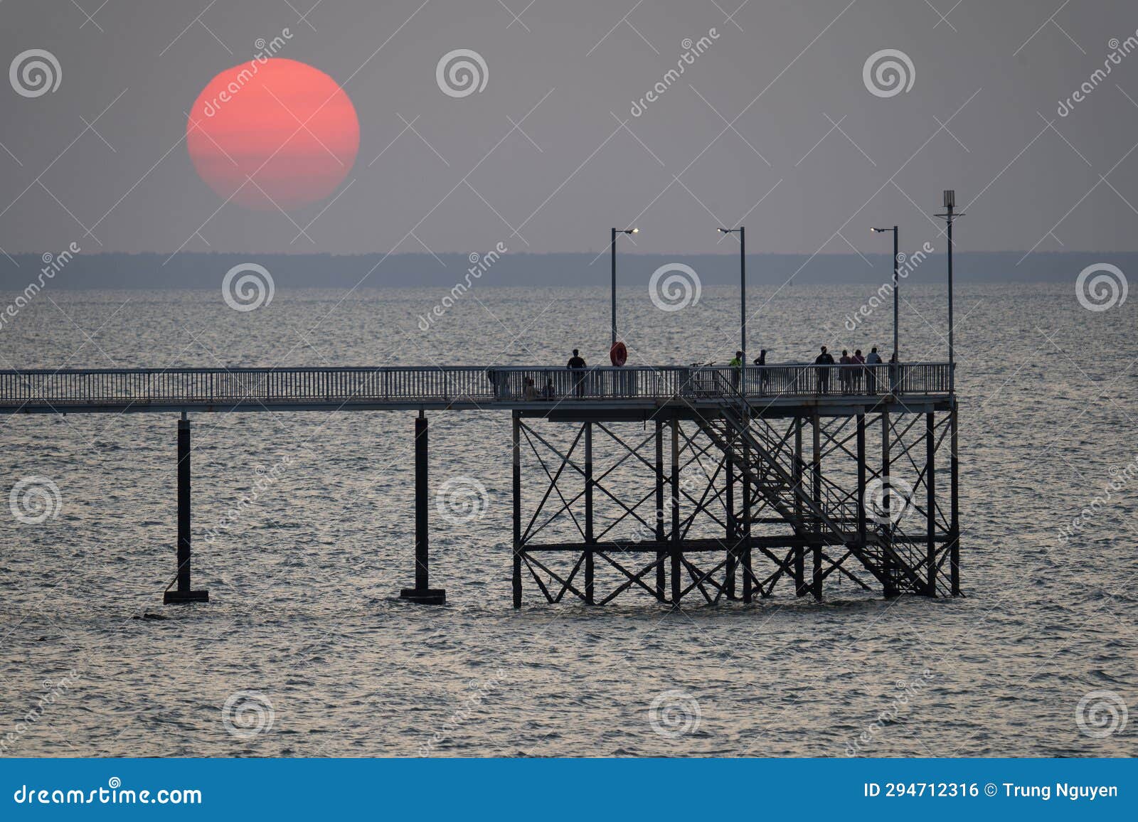 Nightcliff Jetty at sunset stock photo. Image of dusk - 294712316