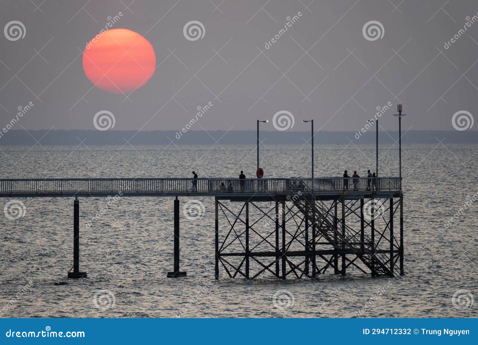 Nightcliff Jetty at sunset stock photo. Image of colorful - 294712332