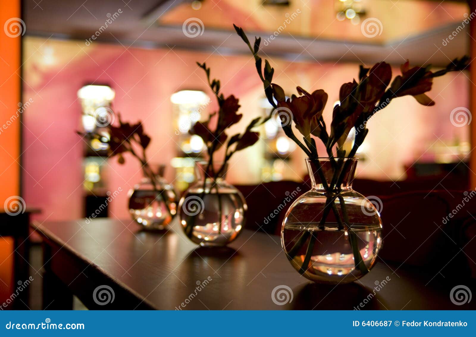 Nightclub Interior - Flower Decoration. Stock Image - Image of ...