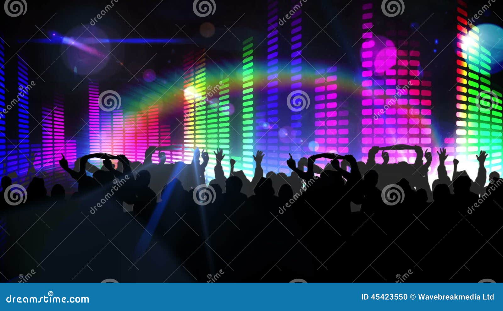 Nightclub with Light Show and Dancing Crowd Stock Footage - Video of ...