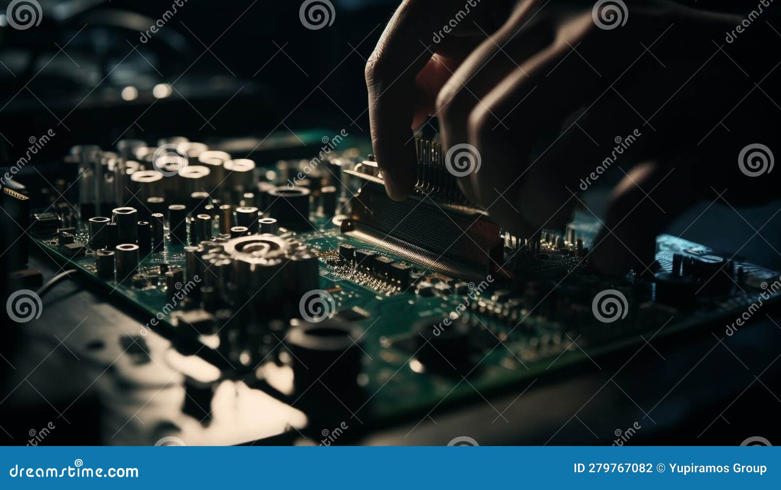Nightclub Technician Skillfully Repairing Computer Equipment for ...