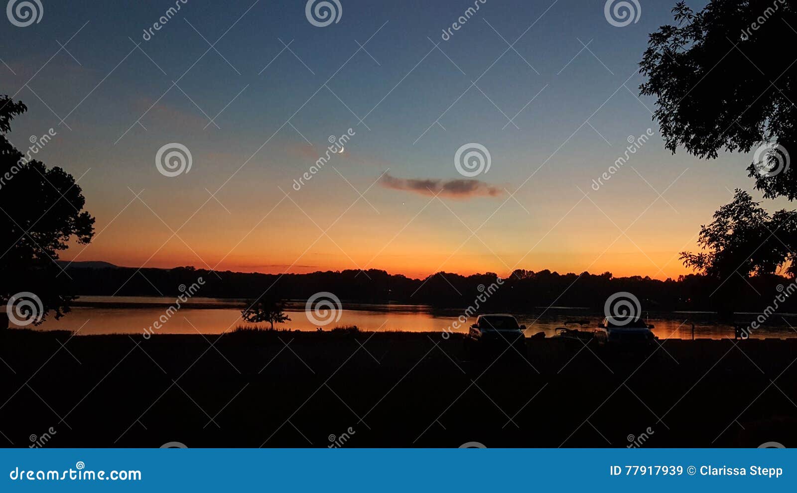 Nightfall on the river stock image. Image of river, beautiful - 77917939