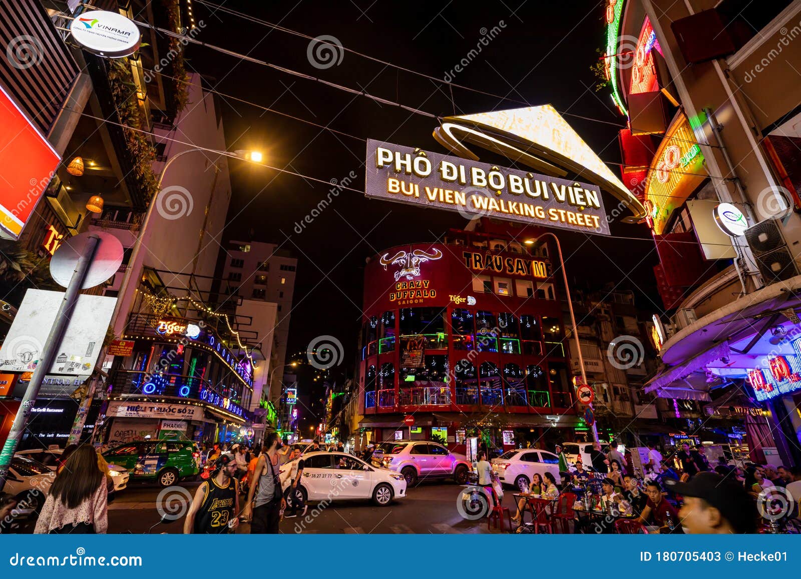 Nightlife of the City of Saigon in Vietnam Editorial Stock Photo ...