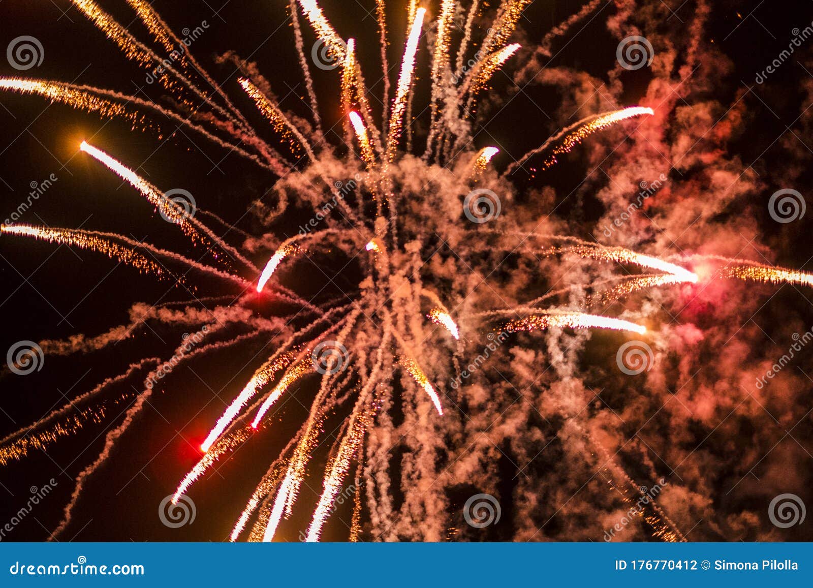 Nightlife Concept Celebration with Coloured Fireworks Stock Photo ...