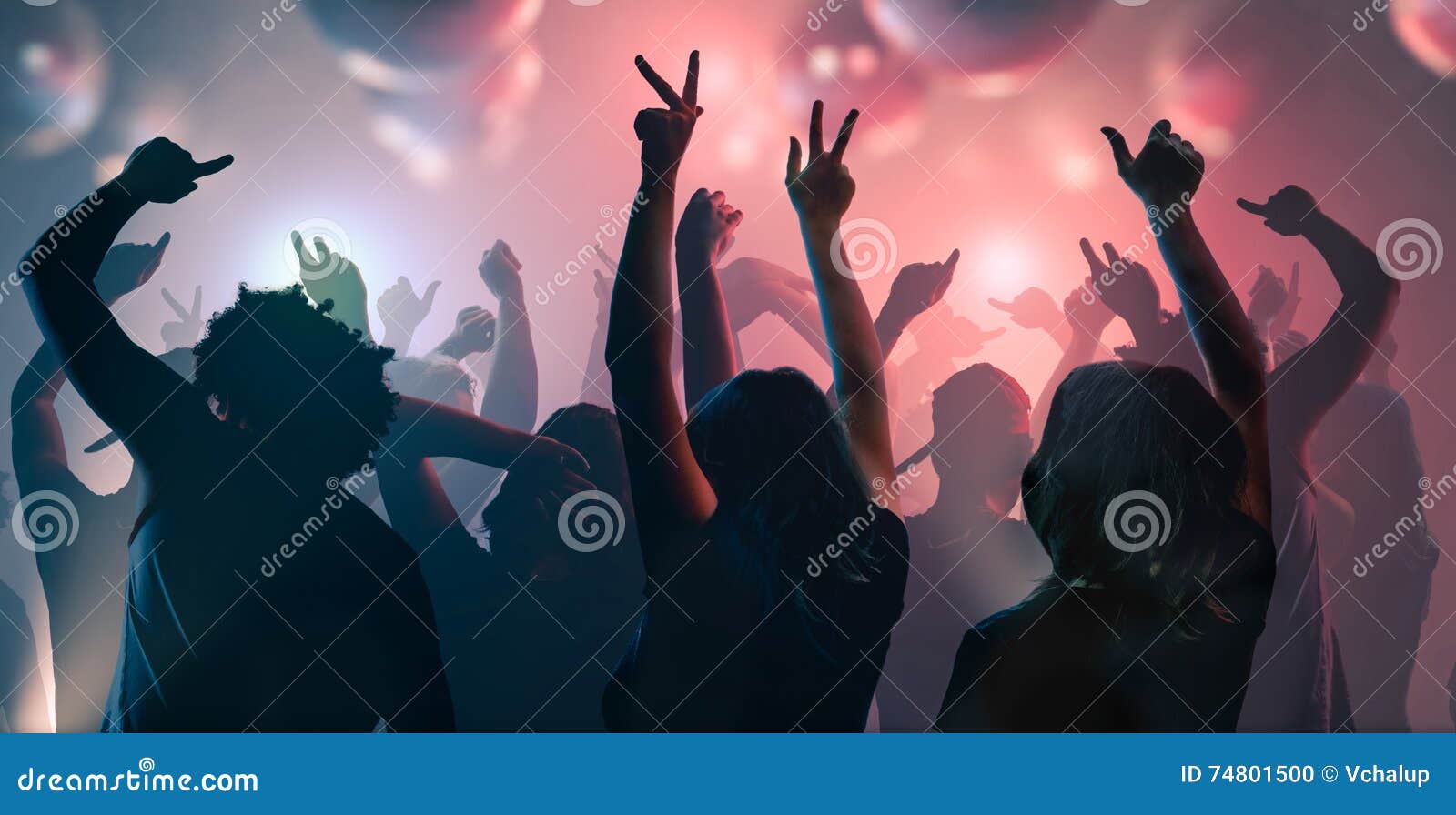 Nightlife and Disco Concept. Young People are Dancing in Club Stock ...