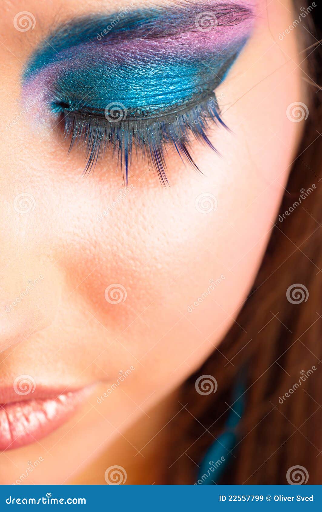 Nightlife makeup stock image. Image of brunette, close - 22557799