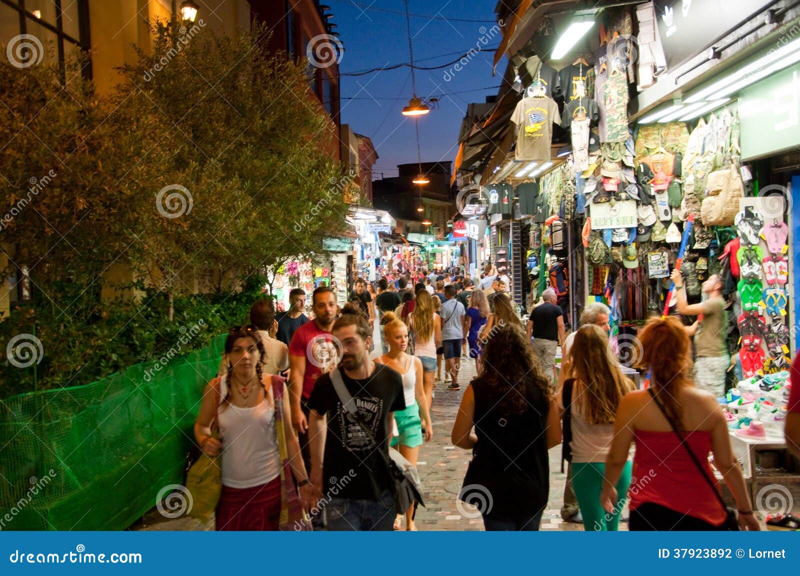 Nightlife in Plaka on August 1, 2013 in Athens, Greece. Editorial ...