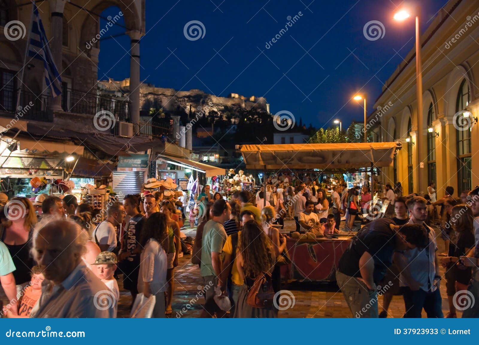 Nightlife in Plaka on August 1, 2013 in Athens, Greece. Editorial Stock ...