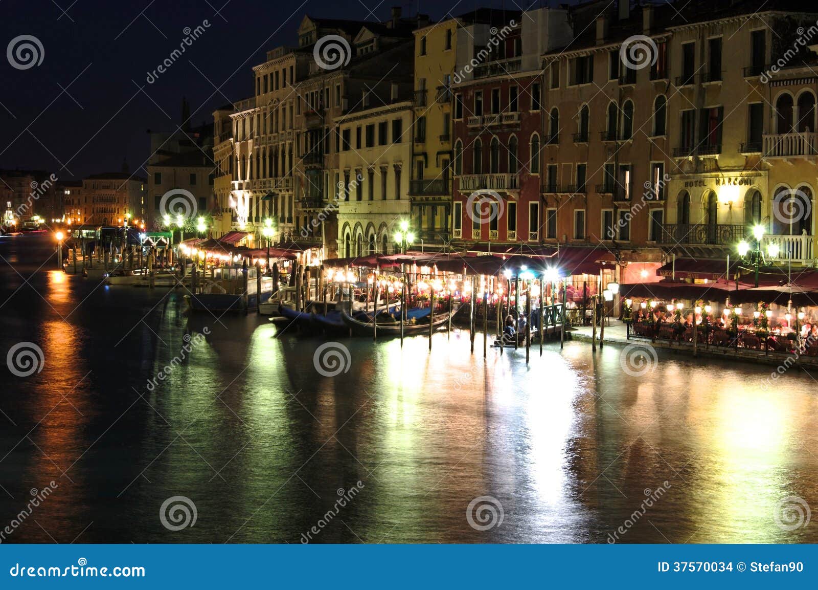 Nightlife in Venice editorial stock image. Image of bridge - 37570034