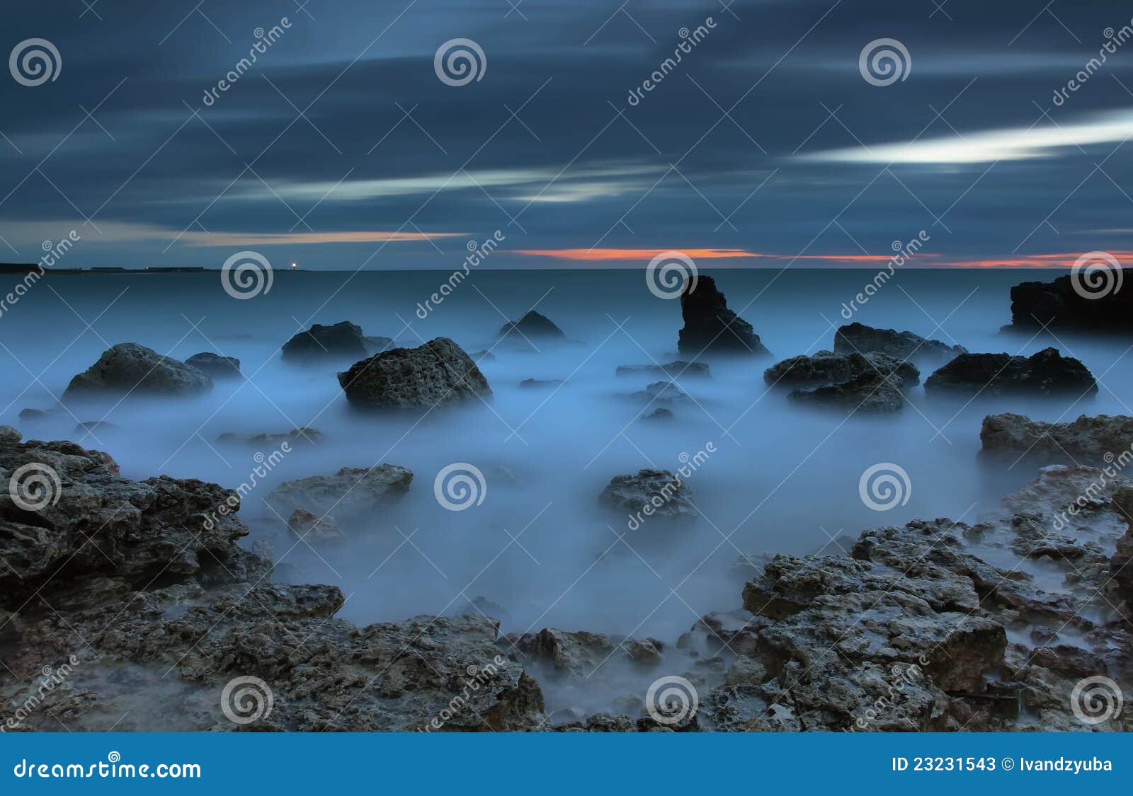 Nightly seascape stock image. Image of blue, europe, beach - 23231543