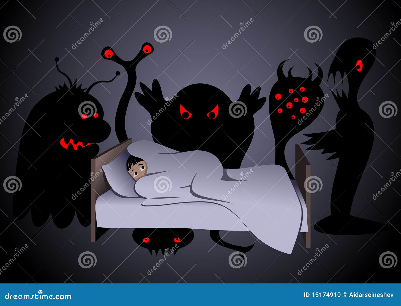 Nightmare stock vector. Illustration of dread, sleeplessness - 15174910