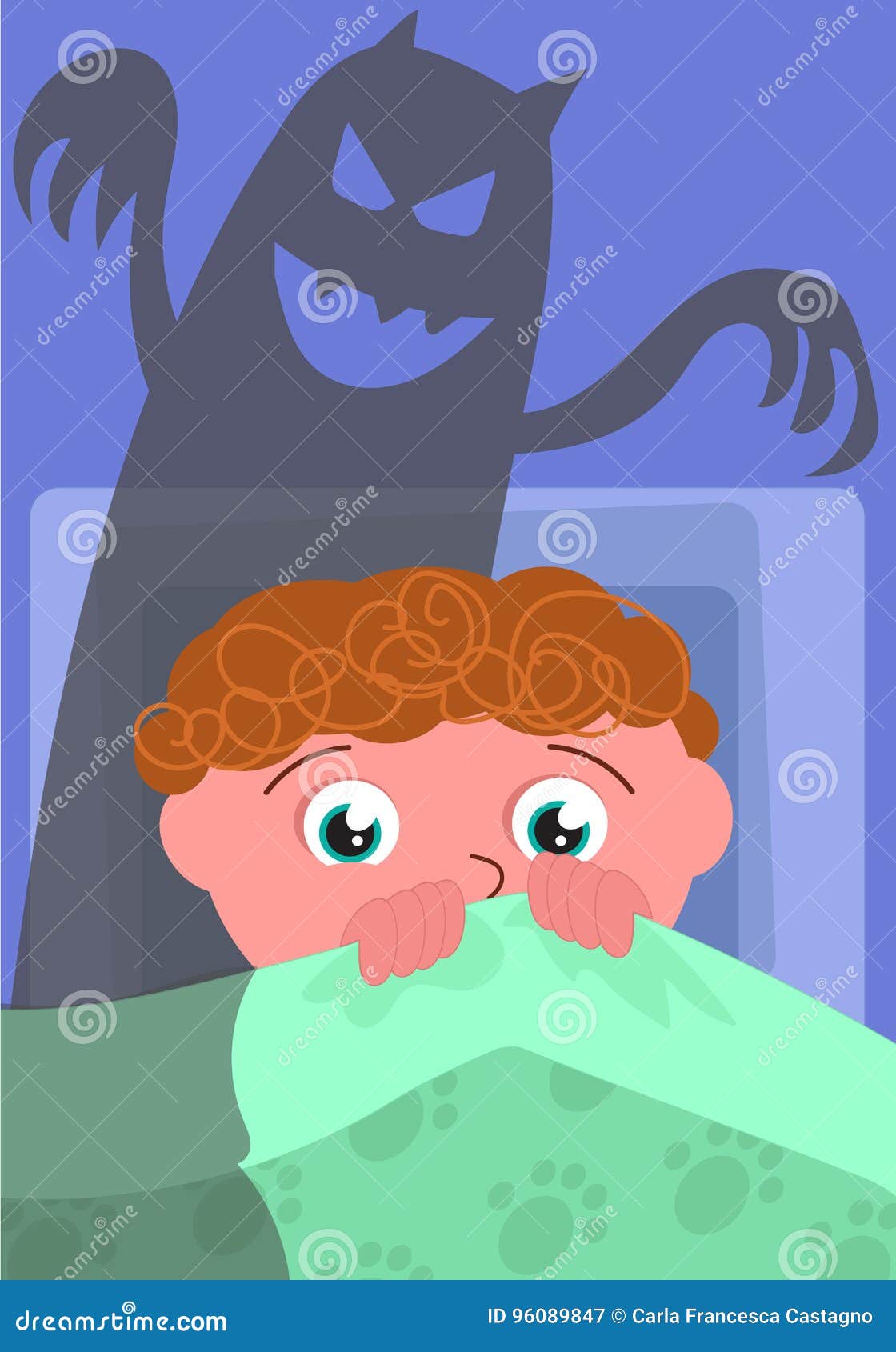 Nightmare in Bedroom Vector Stock Vector - Illustration of vector ...
