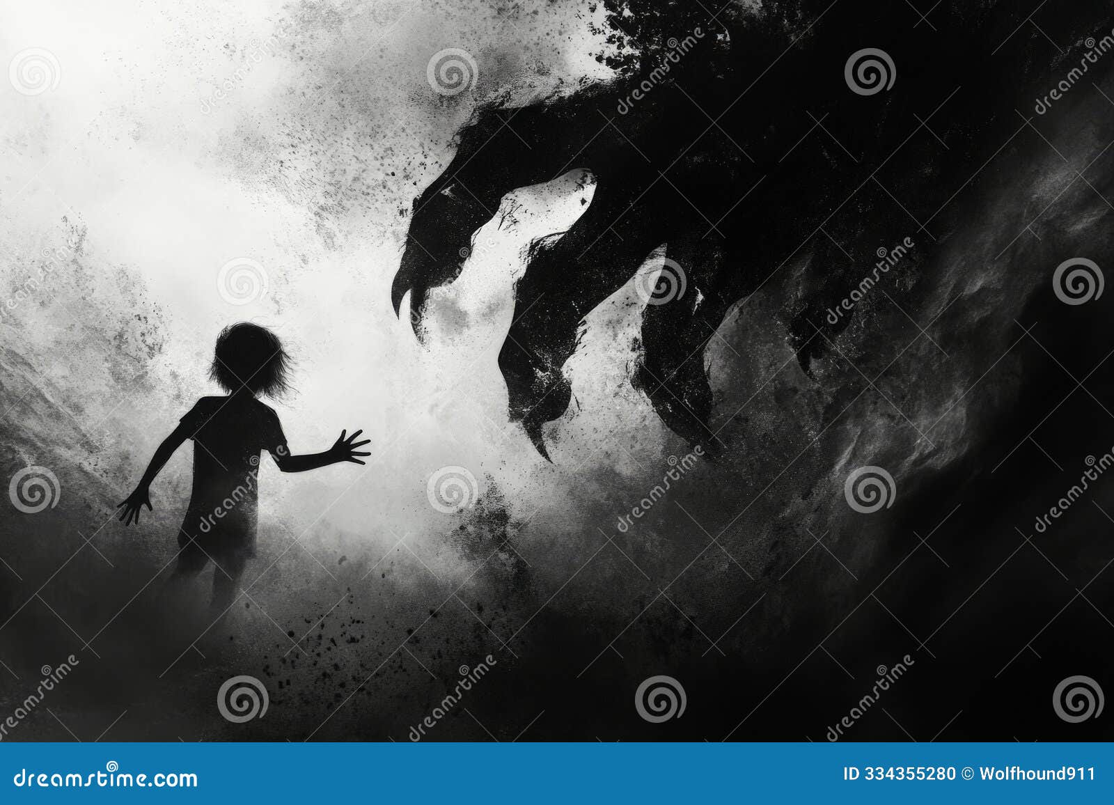 A Nightmare of Falling through a Dark Void, with Shadowy Hands Reaching ...