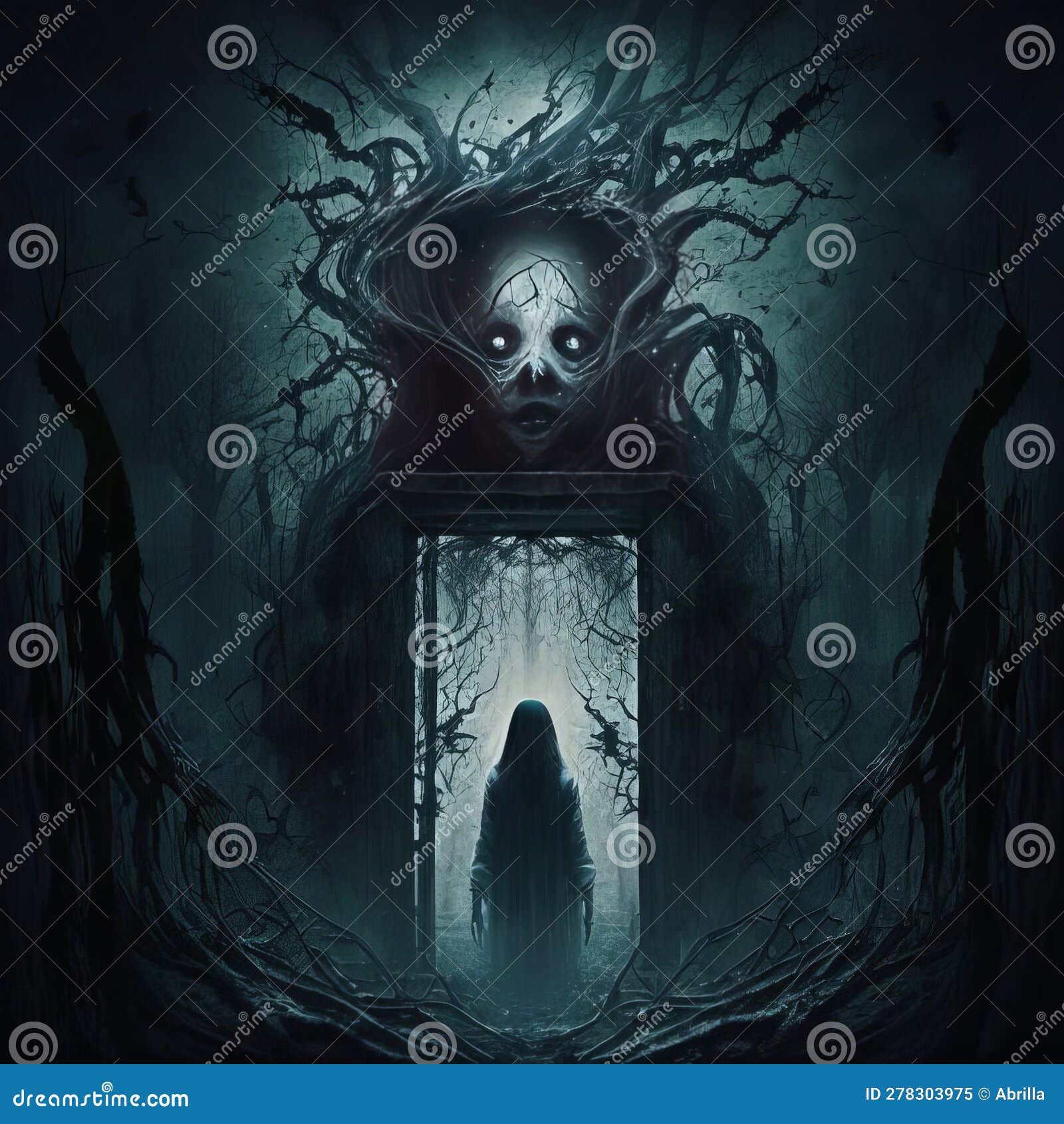 Nightmare, Horror, Nightmare. Generative AI Stock Illustration ...