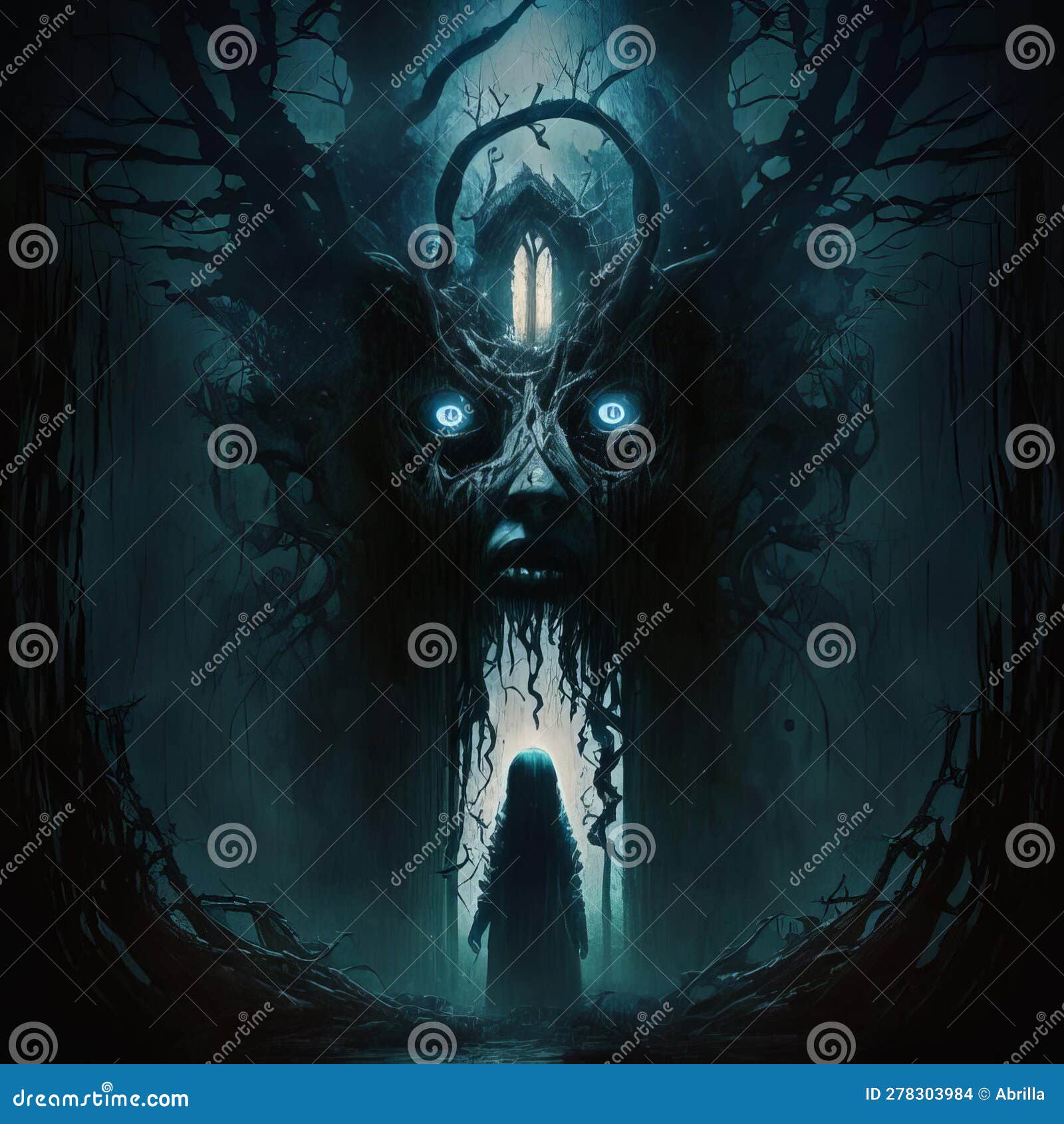 Nightmare, Horror, Nightmare. Generative AI Stock Illustration ...