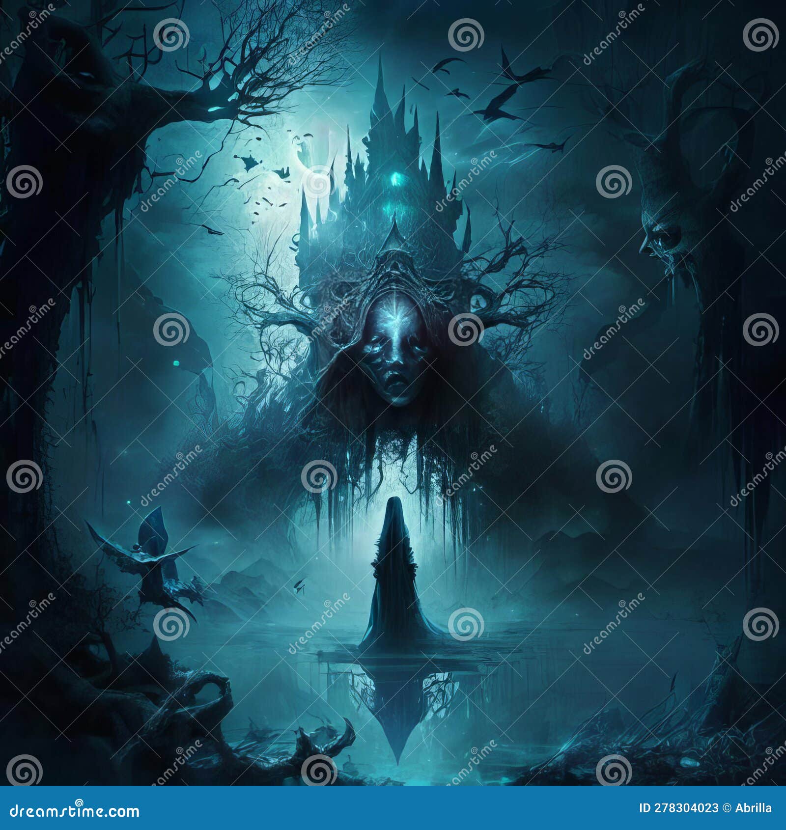 Nightmare, Horror, Nightmare. Generative AI Stock Illustration ...