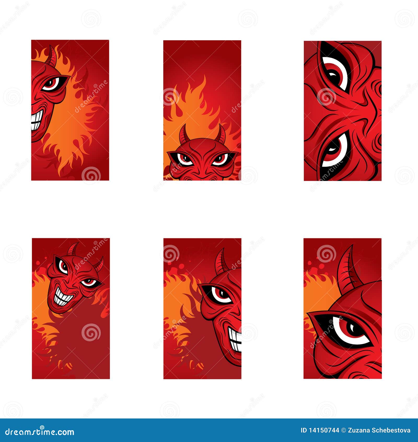 Nightmare Horror Scary Cards Stock Illustration - Illustration of ...