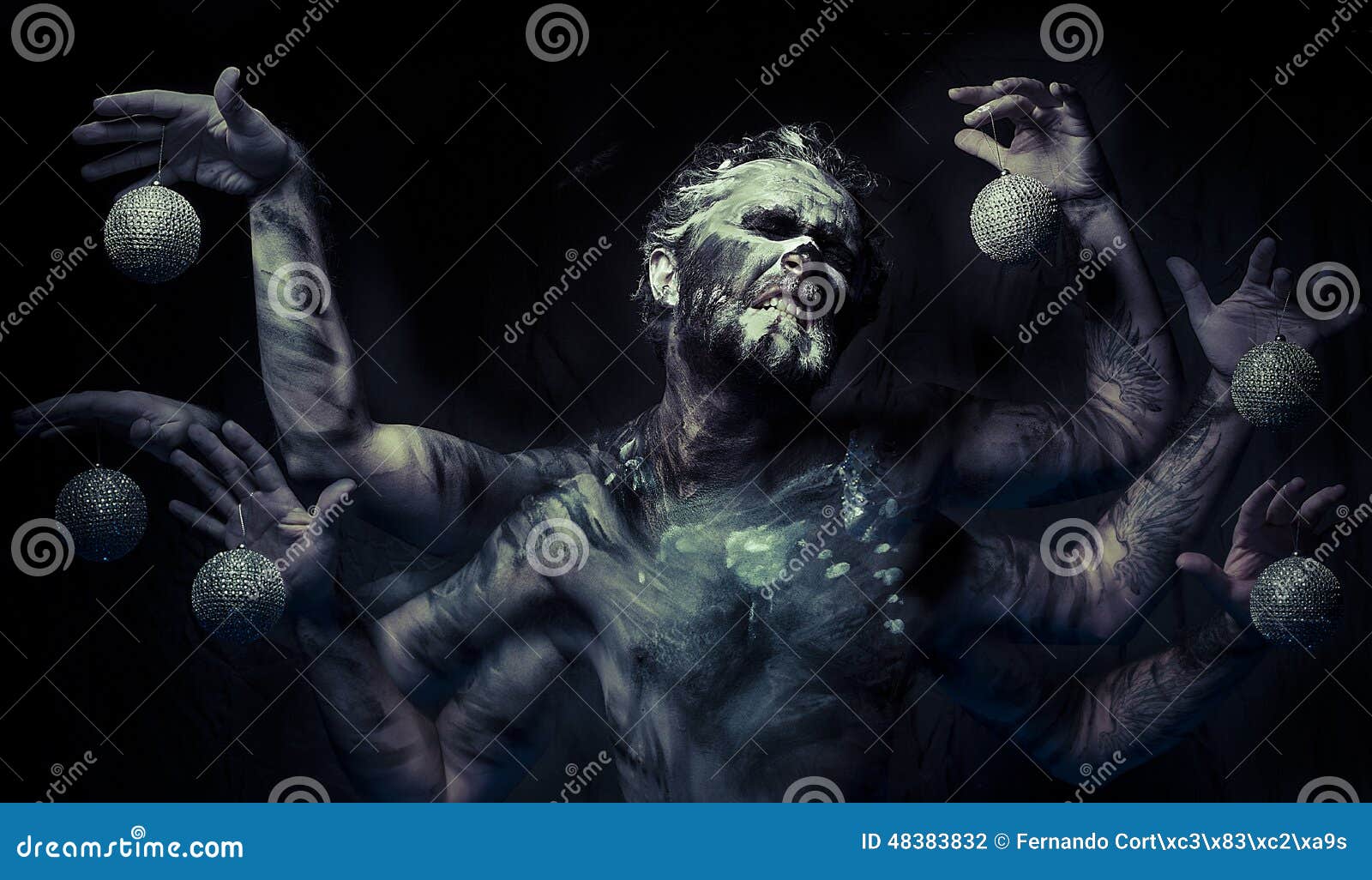 Nightmare, Man in Mud with Six Arms Stock Photo - Image of indonesia ...