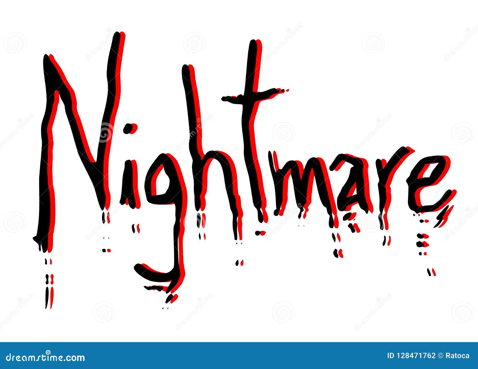 Nightmare message stock vector. Illustration of horror - 128471762
