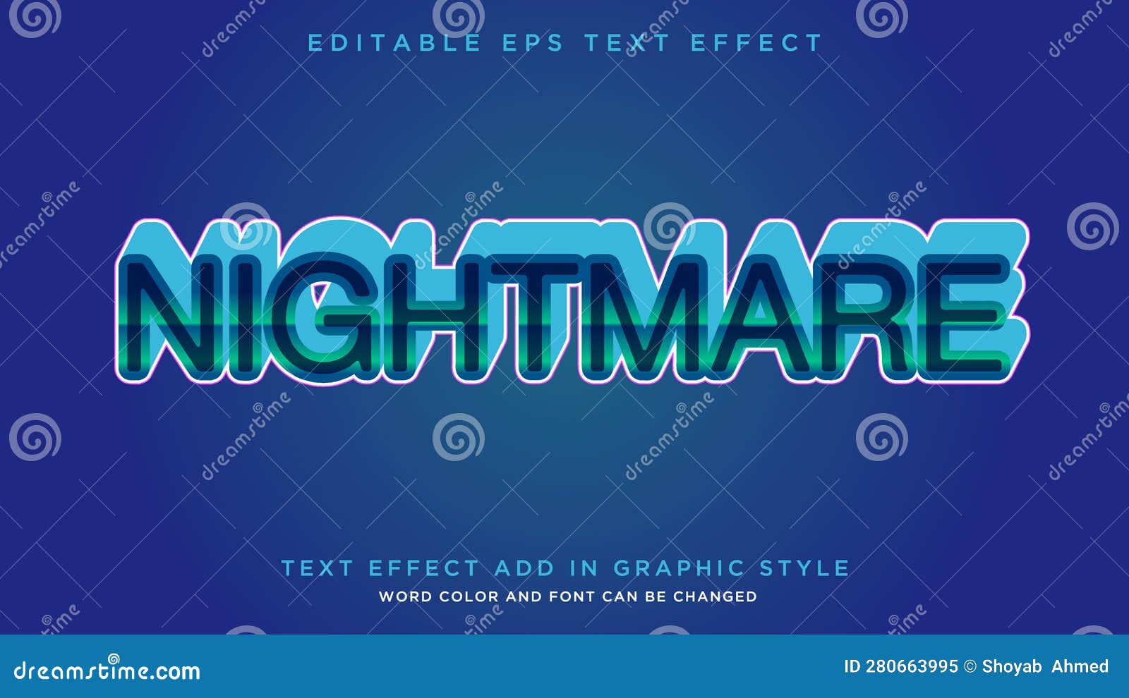 Nightmare Style Editable Text Effect with Beautiful Colors and ...