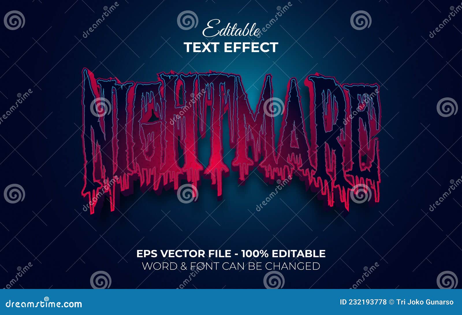 Nightmare Text Effect Style. Editable Text Effect Halloween Theme Stock ...