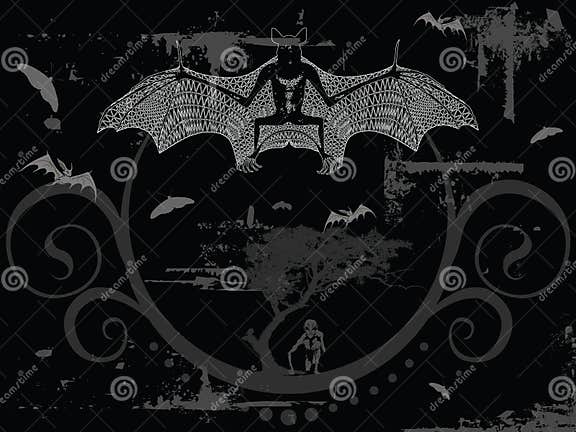 Nightmare vector - the bat stock vector. Illustration of plot - 6083841