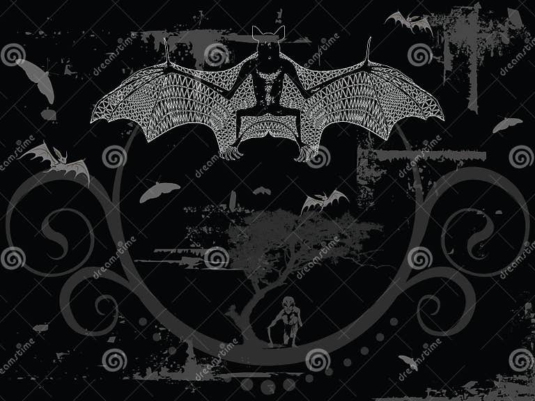 Nightmare vector - the bat stock vector. Illustration of plot - 6083841