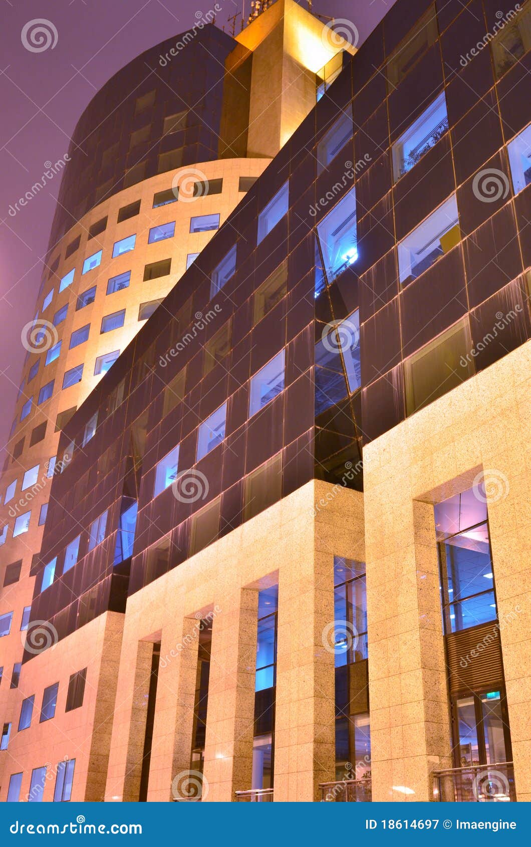 Nights at the Office - Corporate Tower Stock Image - Image of building ...