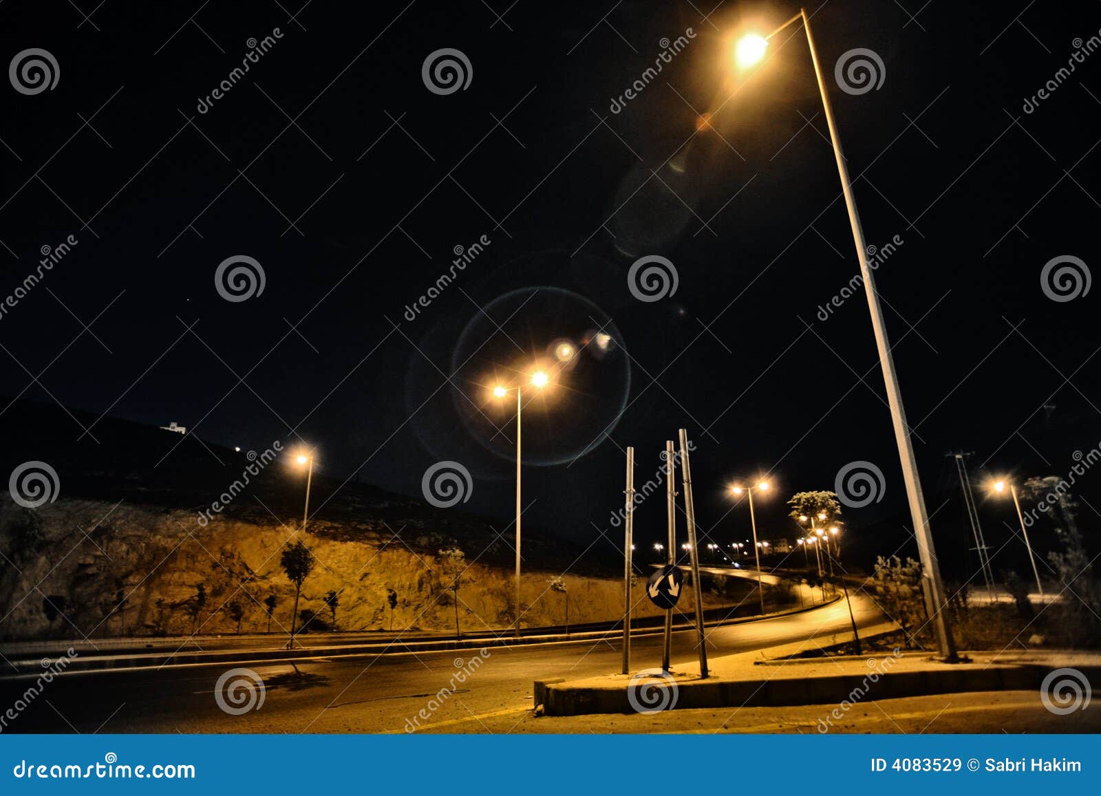 Nights Streetlights stock image. Image of motion, curve - 4083529