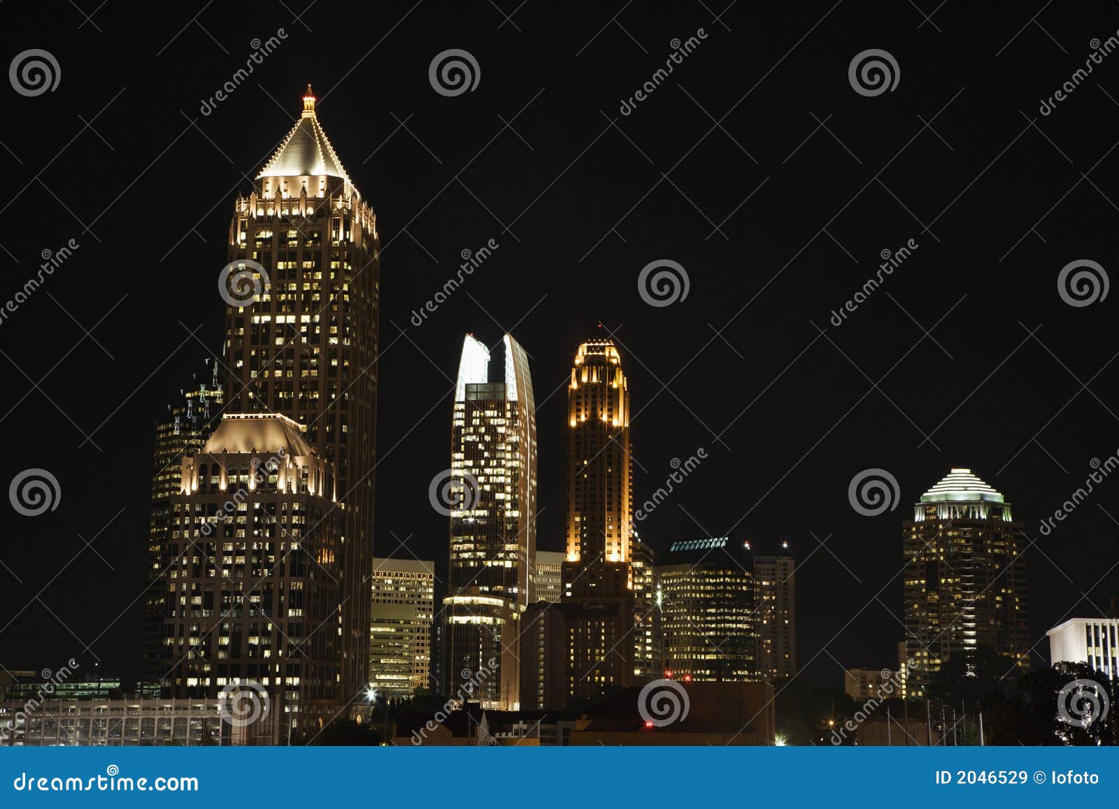 Nightscape of Atlanta stock image. Image of night, architecture - 2046529