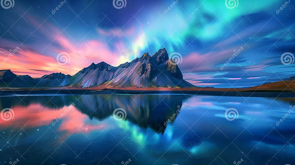 A Nightscape of Northern Light Stock Photo - Image of northern, natural ...